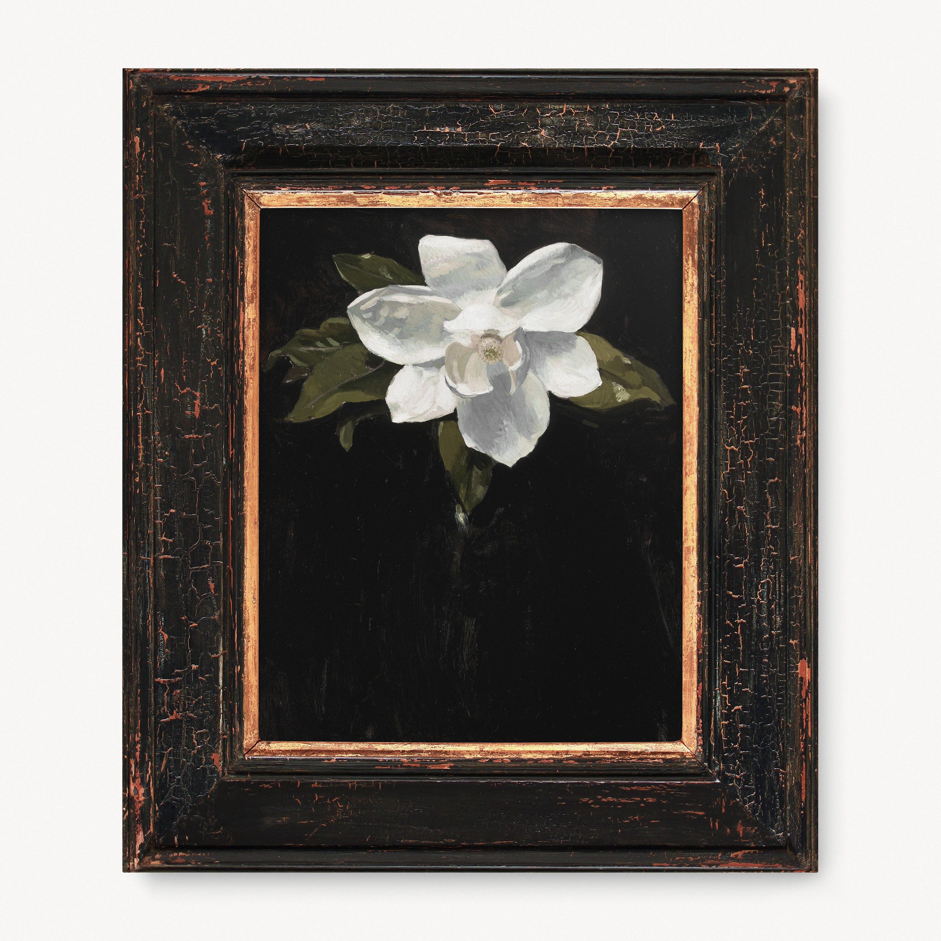 Dark Magnolia, Dark Academia Decor Painting, Green Vintage Printable ...