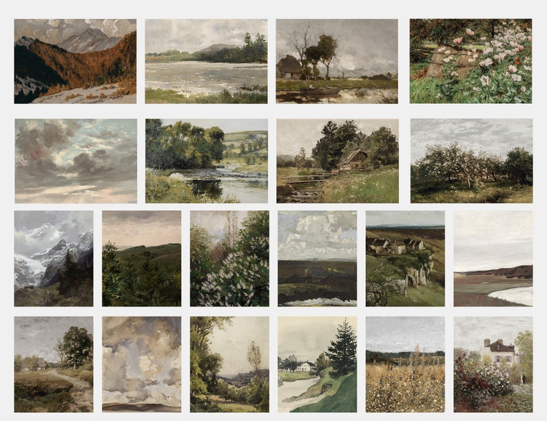 Vintage Printable Country Landscape Oil Painting Mega Bundle - Etsy