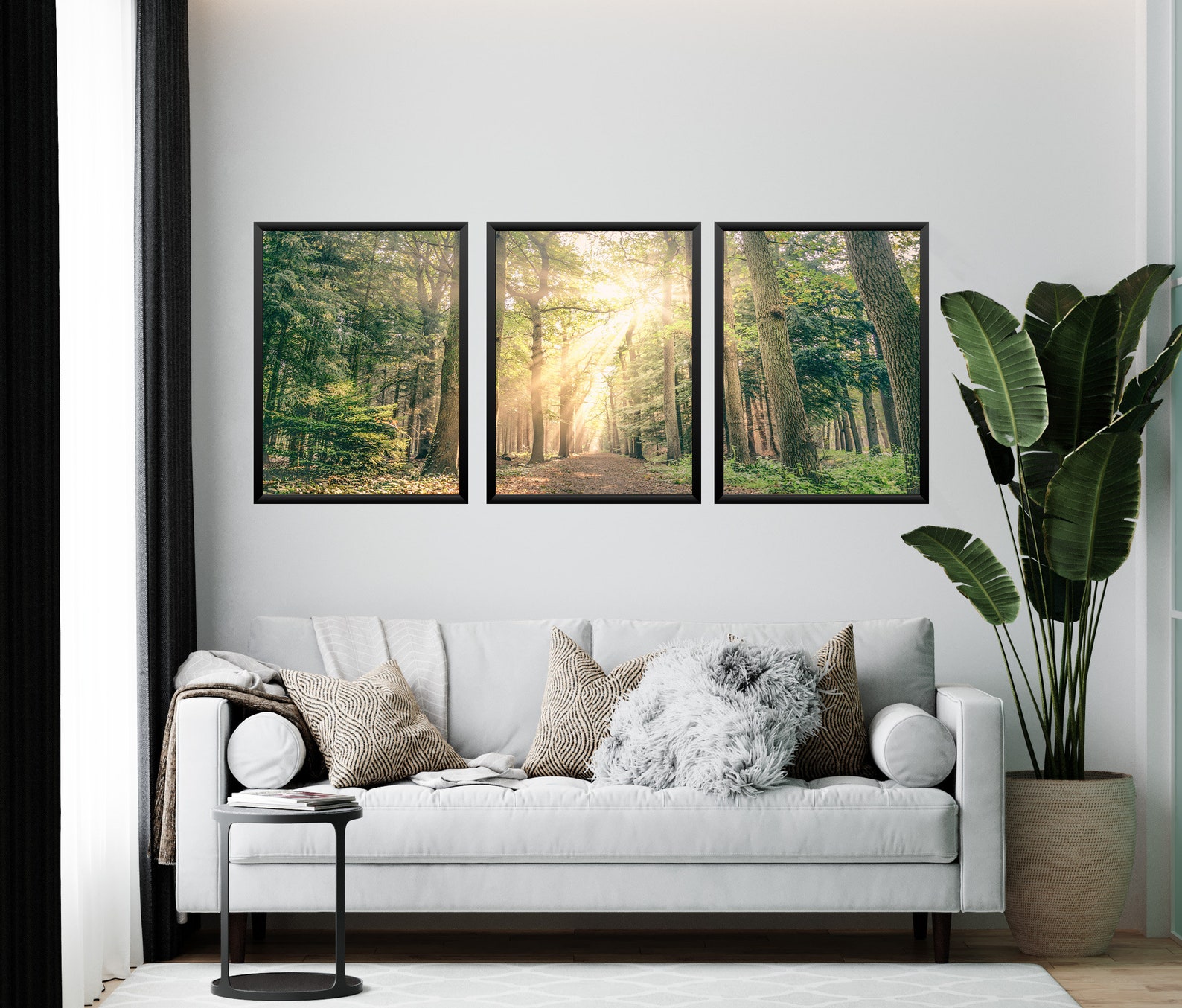Set of 3 Mountain Prints, Forest Wall Art Large Prints, Printable Wall ...