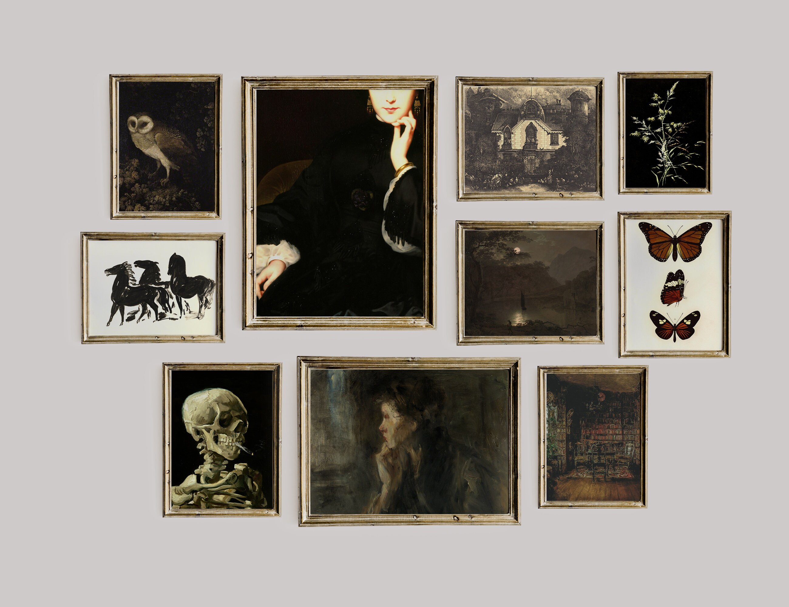 Dark Academia Decor Set Dark Vintage Printable Gallery Wall - Etsy