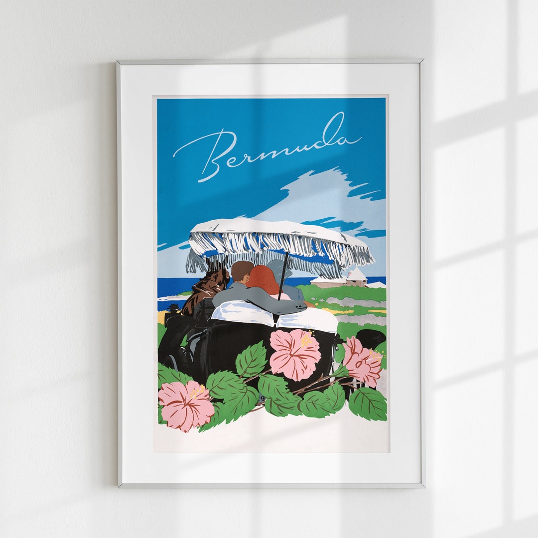 Reise Poster, Bermuda Print, Vintage Poster, Bermuda Printable, Digital ...