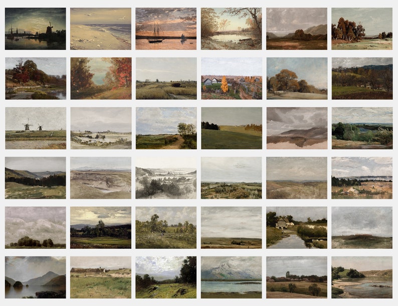 Vintage Printable Country Landscape Oil Painting Mega Bundle - Etsy