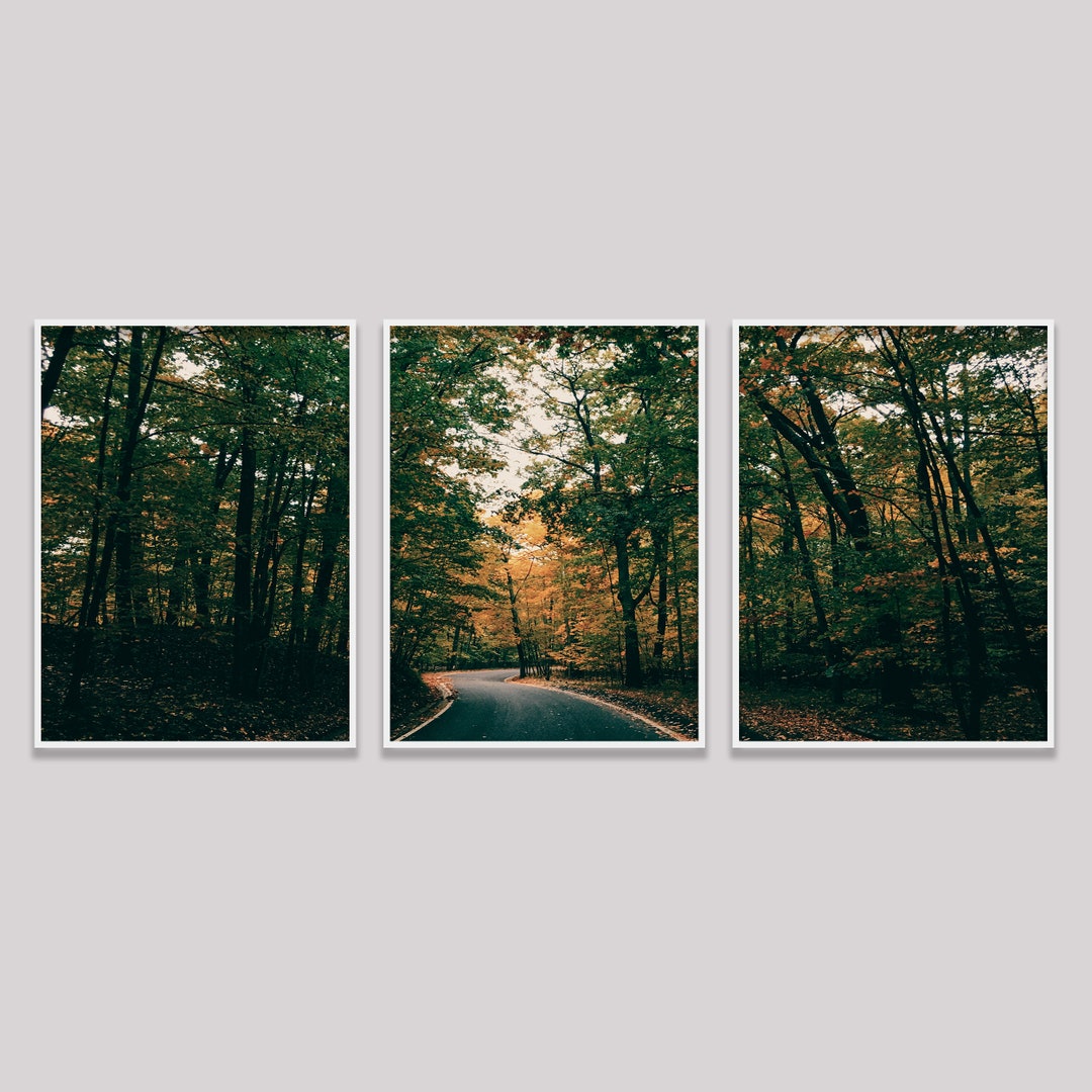 Set of 3 Mountain Prints, Forest Wall Art Large Prints, Printable Wall ...