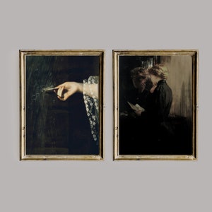 Dark Academia Decor Set, Dark Vintage Printable Gallery Wall Art Set of ...