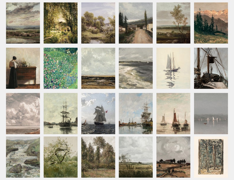 Vintage Printable Country Landscape Oil Painting Mega Bundle - Etsy