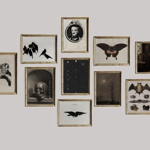 Dark Academia Decor Set, Dark Vintage Printable Gallery Wall Art Set of ...