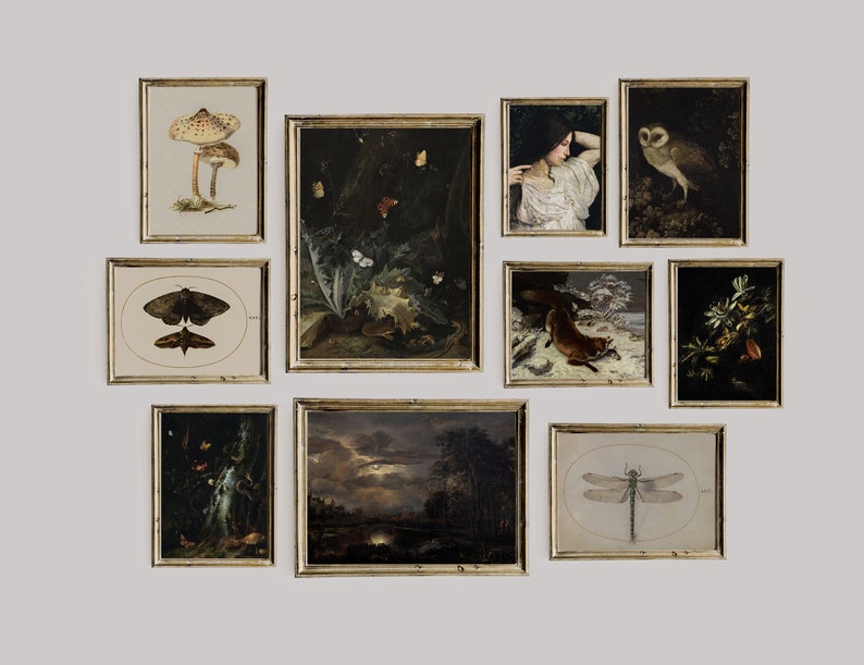 Dark Academia Decor Set Dark Vintage Printable Gallery Wall - Etsy