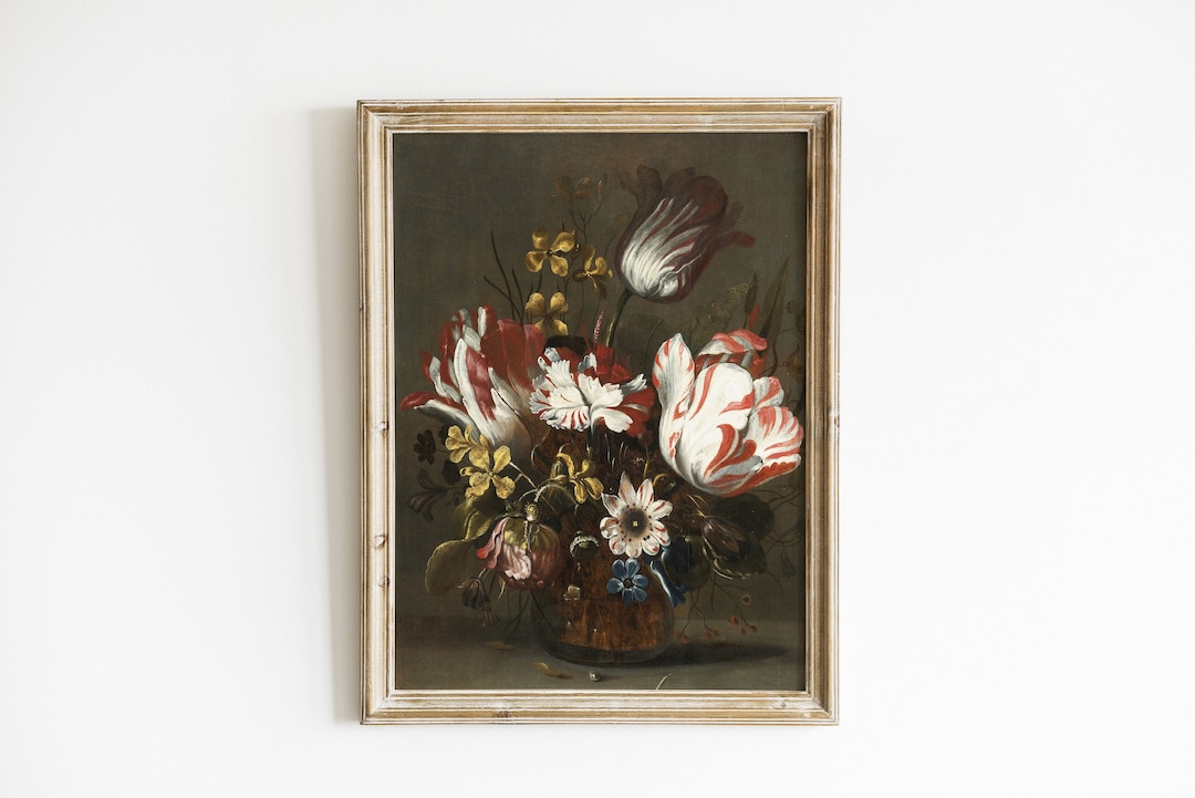 Vintage Botanical Still Life Print, Flower Printable, Antique Neutral ...