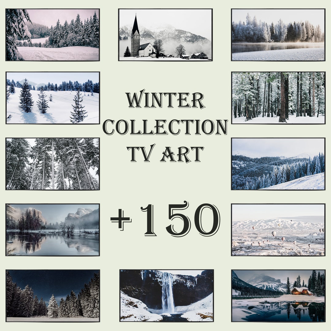 Modern Art Samsung Frame Tv, Winter Collection, 4k Tv, Frame Tv Set of ...