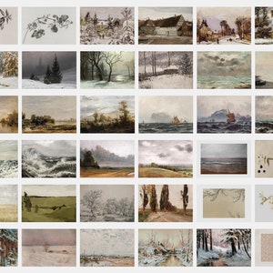 Vintage Printable Country Landscape Painting, Mega Bundle, Antique ...