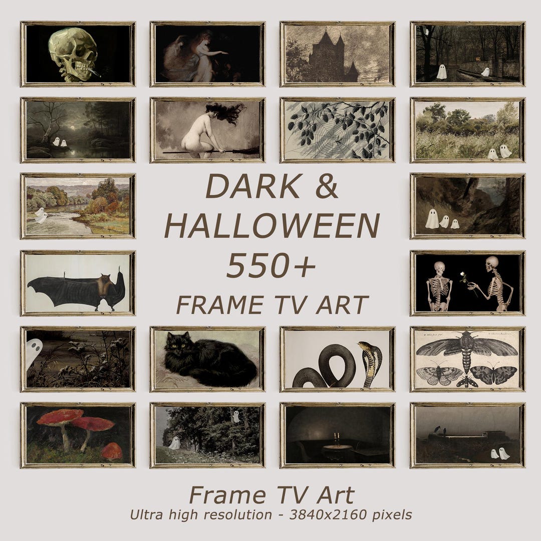 Samsung Frame Tv Art Dark, Halloween Tv, Bundle Set of +550 Frame Tv ...