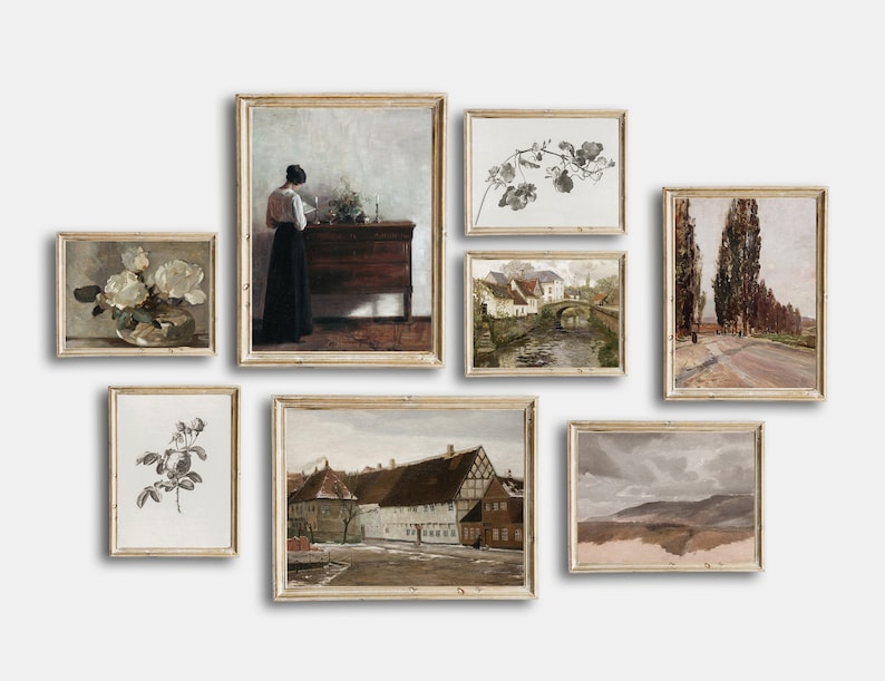 Rustic Printable Gallery Wall Art Set of 8 Muted Rustic - Etsy