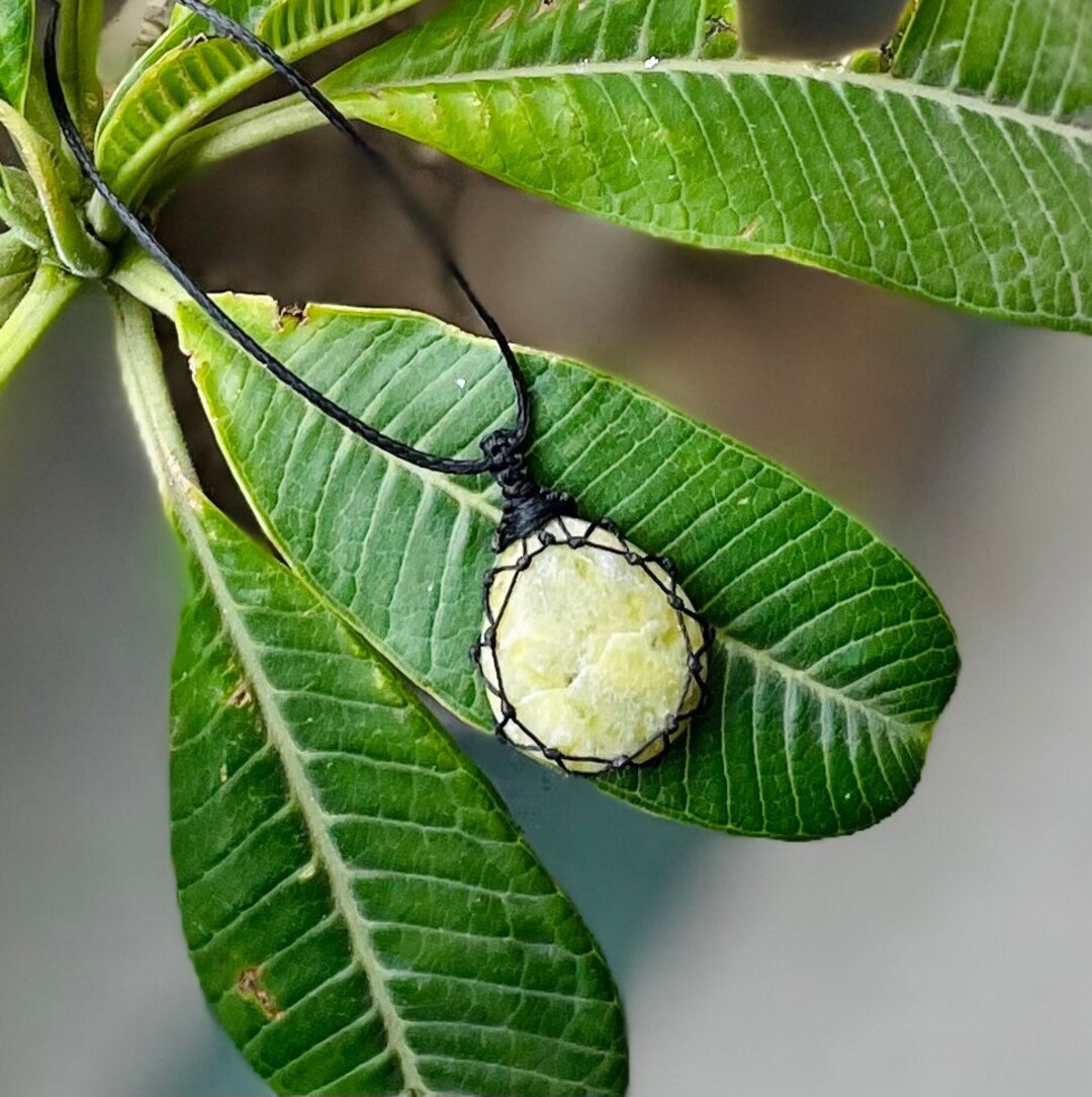 Serpentine Micro Macrame Pendant Necklace, Serpentine Micro Macrame ...