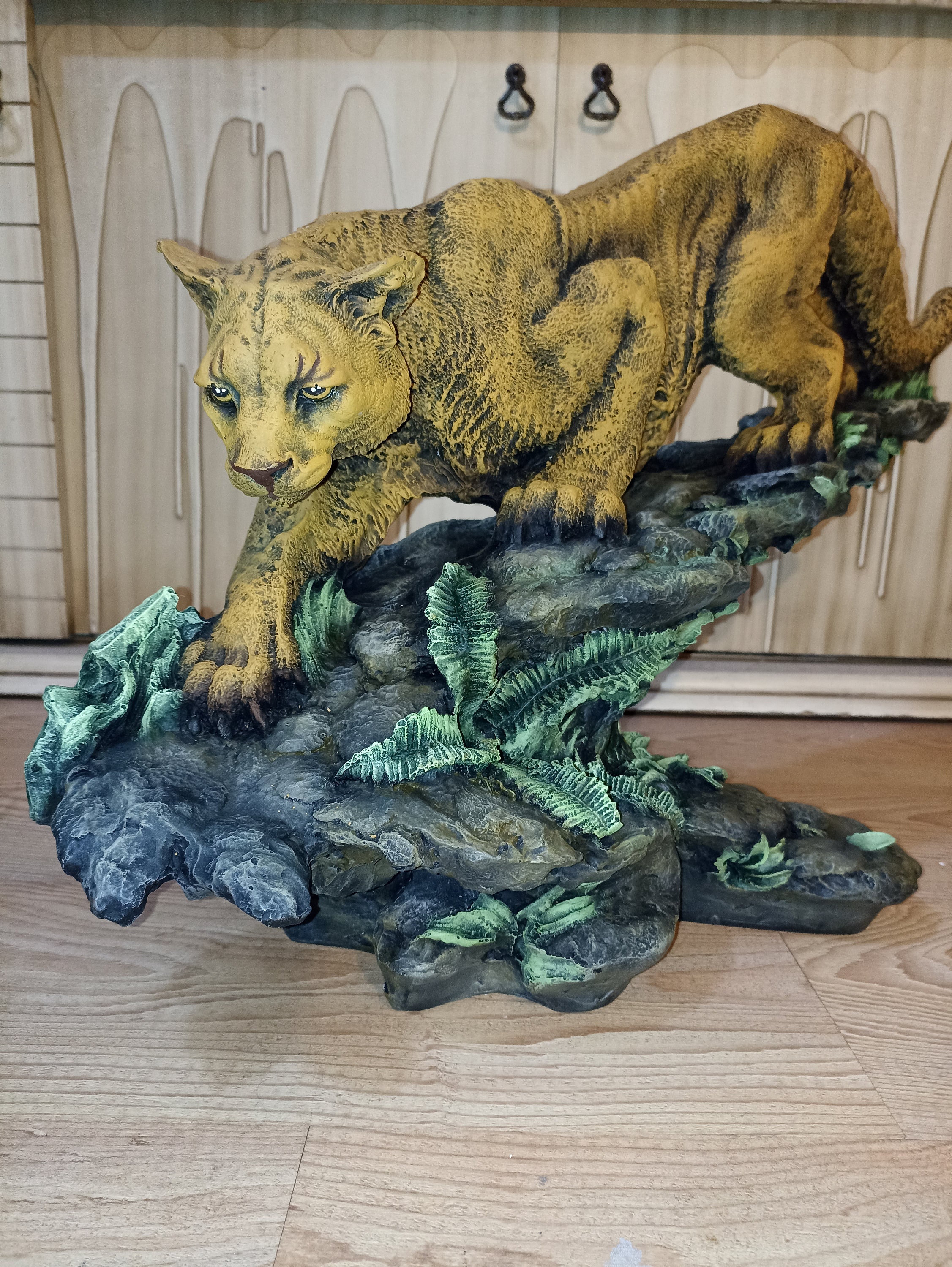 Puma Statue Puma on Rock Panther Sculpture Mountain Lion Statue Tiger ...
