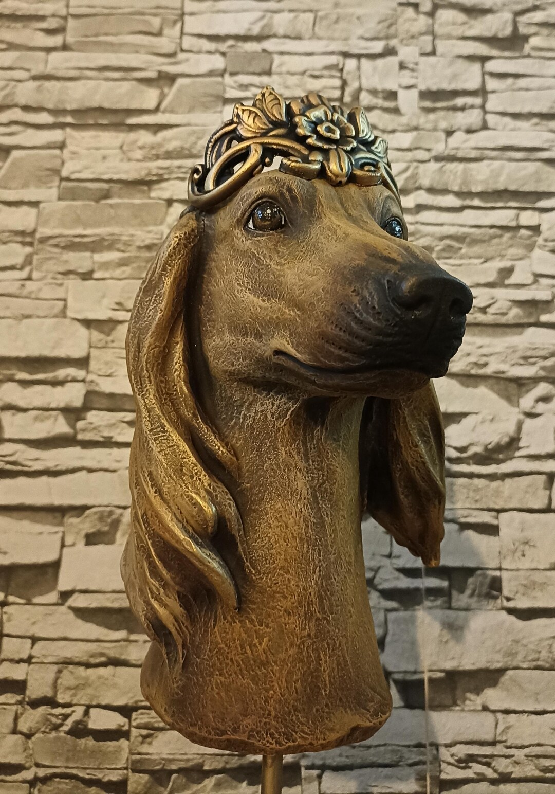 Dog Bust Dog Sculpture Dog Statue Dog Head Bust Crowned Dog - Etsy