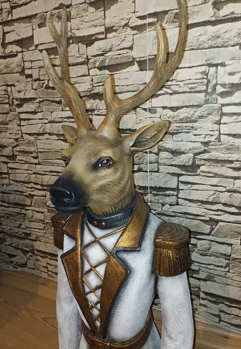 Welcoming Deer Soldier Deer Statue - Etsy
