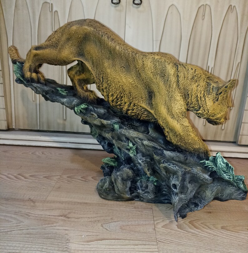 Polyester Puma Statue: Big Cat Sculpture, Home Decor (70x30x50cm) - Etsy