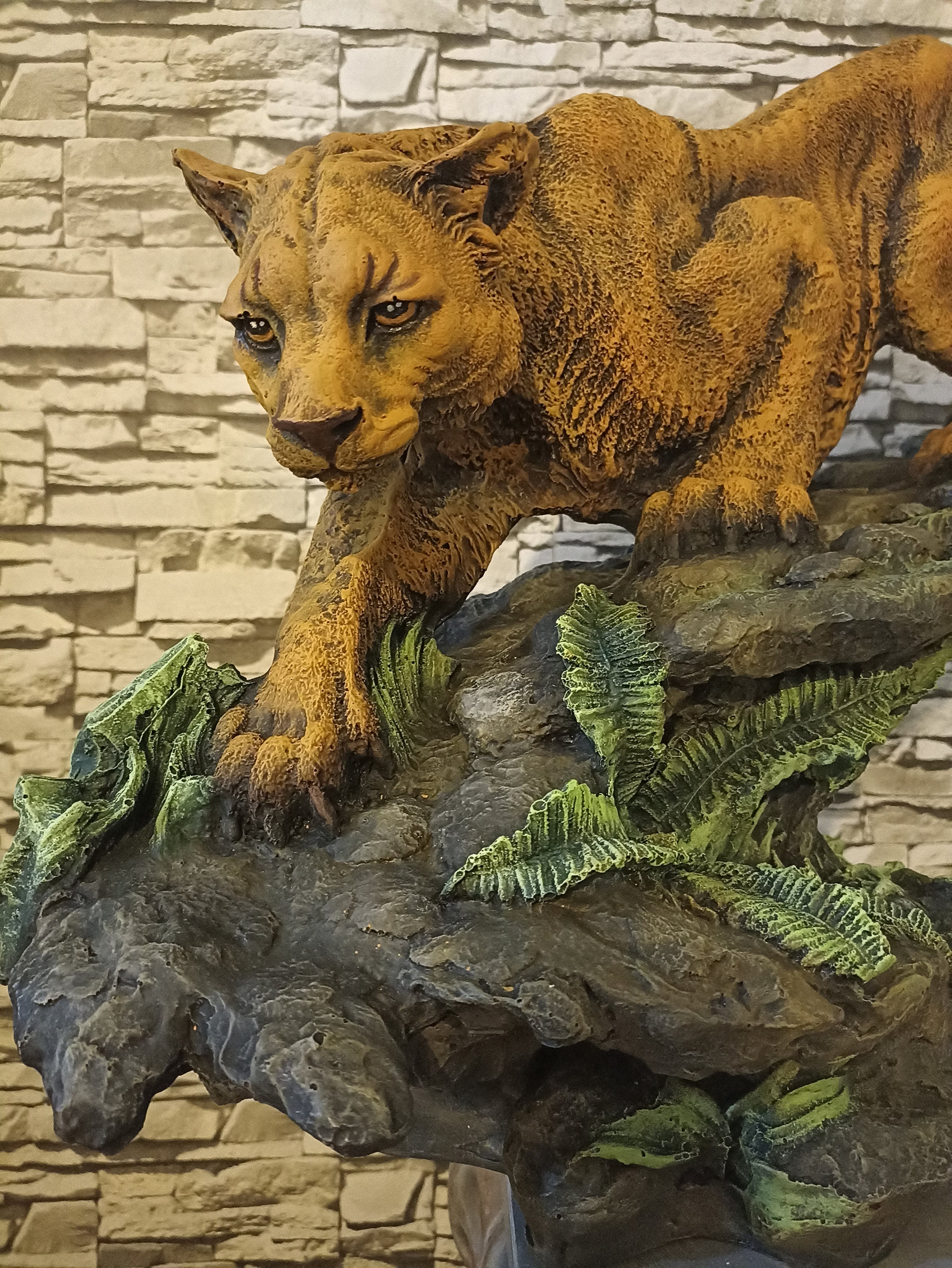 Puma Statue Puma on Rock Panther Sculpture Mountain Lion Statue Tiger ...