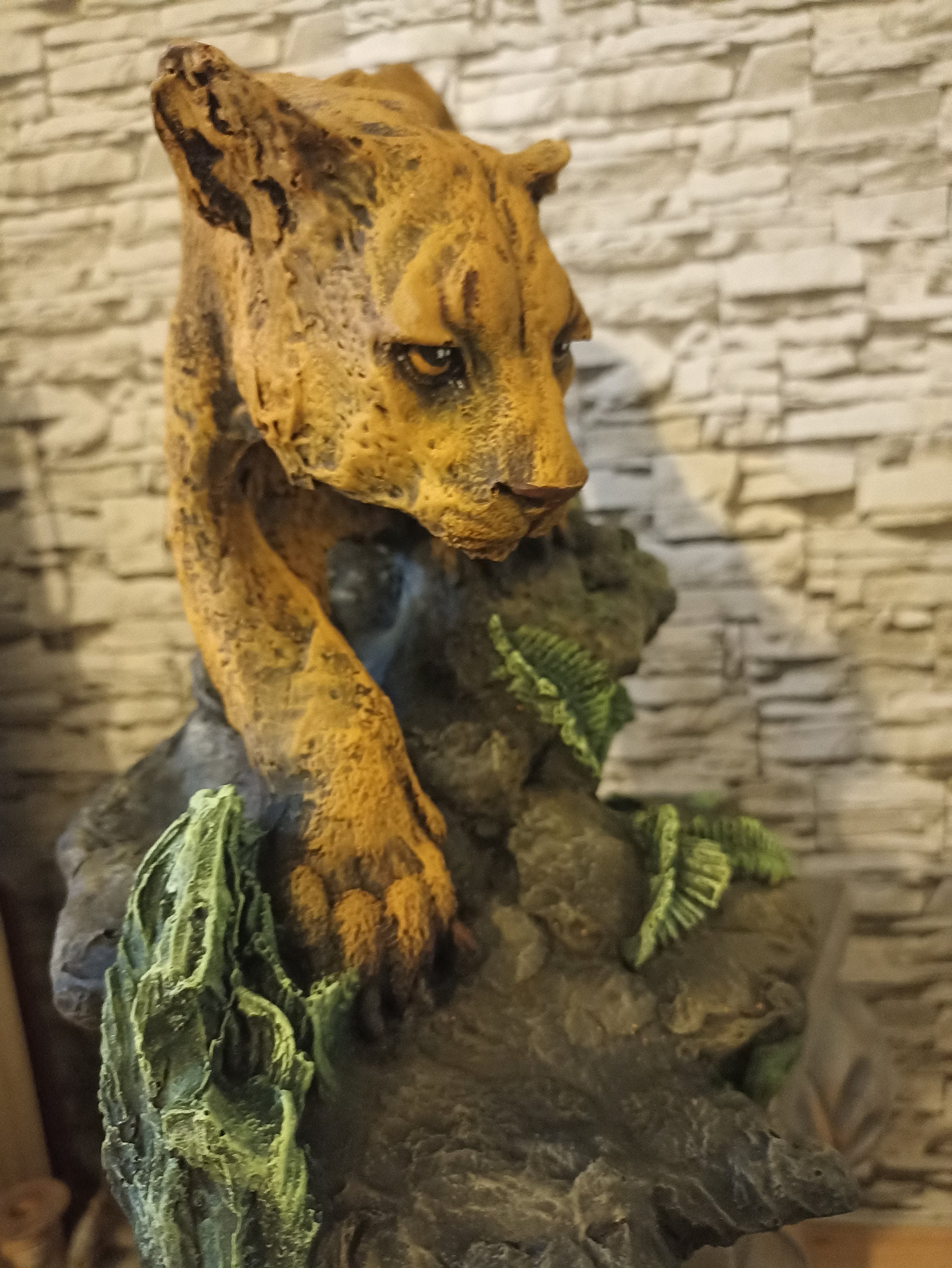 Puma Statue Puma on Rock Panther Sculpture Mountain Lion Statue Tiger ...
