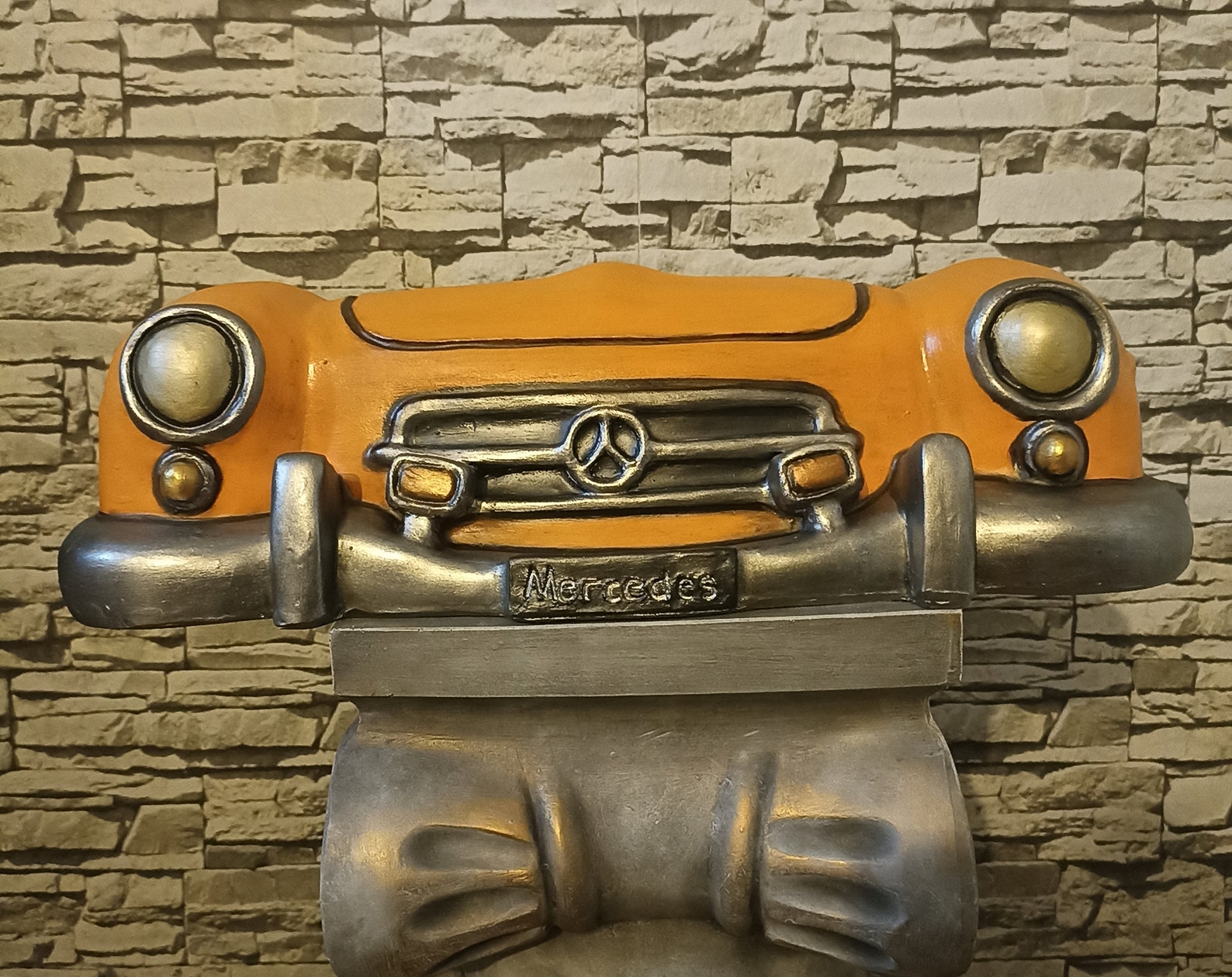 İmpressive Antique Mercedes Wall Car, Wall Statue, Pop Art Sculpture ...