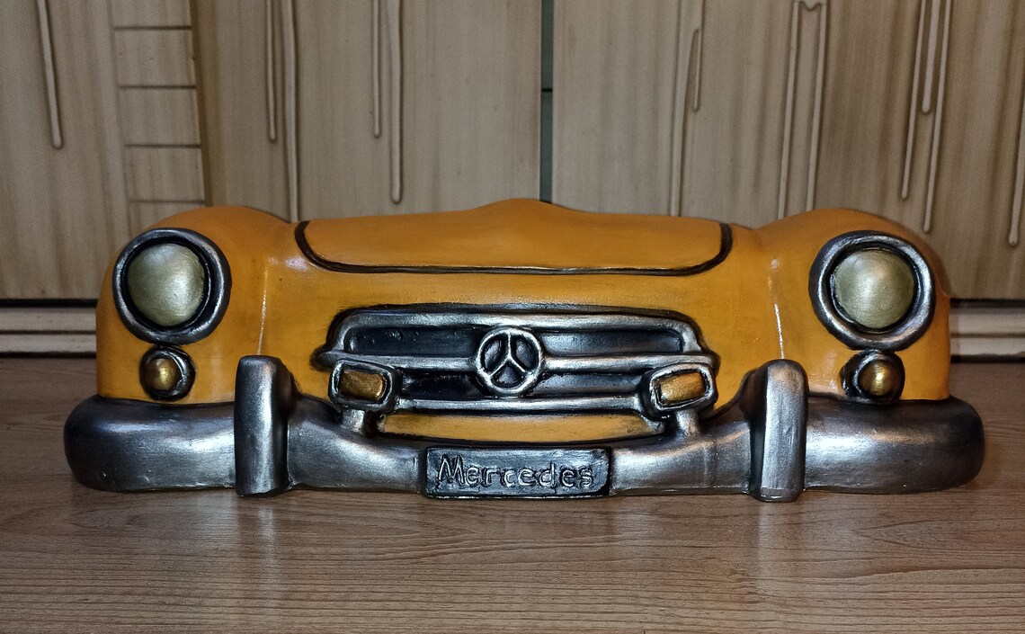 İmpressive Antique Mercedes Wall Car, Wall Statue, Pop Art Sculpture ...