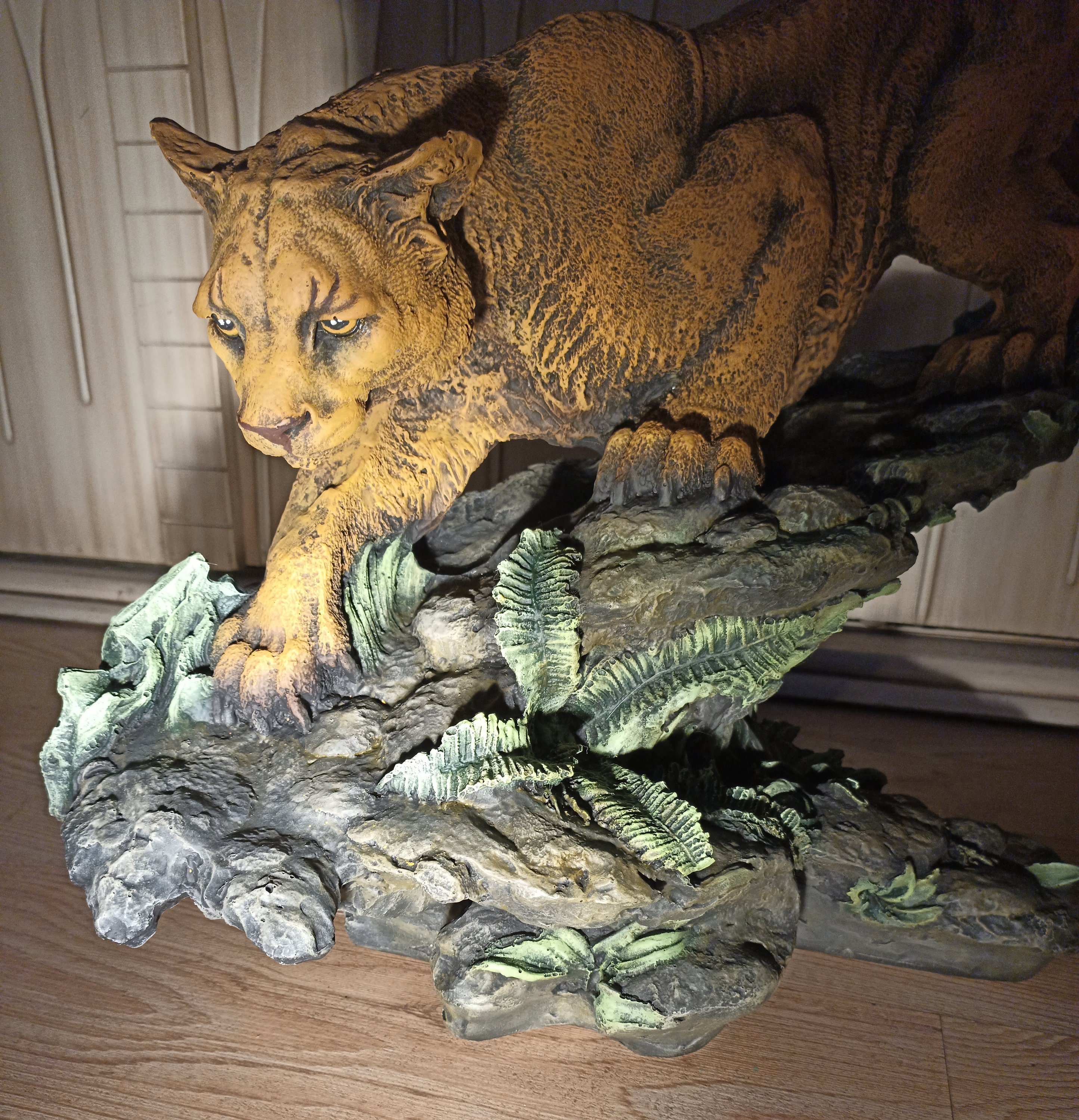 Puma Statue Puma on Rock Panther Sculpture Mountain Lion Statue Tiger ...