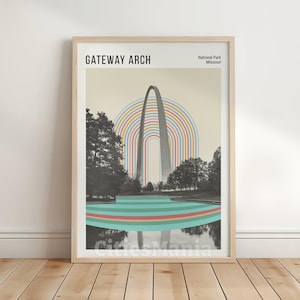 DIGITAL Gateway Arch, Missouri National Park Print, Modern Mid-century ...