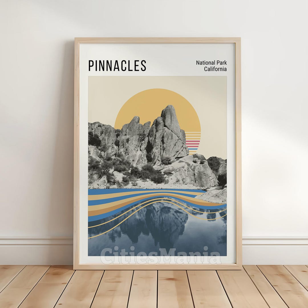 Pinnacles California National Park Art, Modern Retro, Mid-century ...