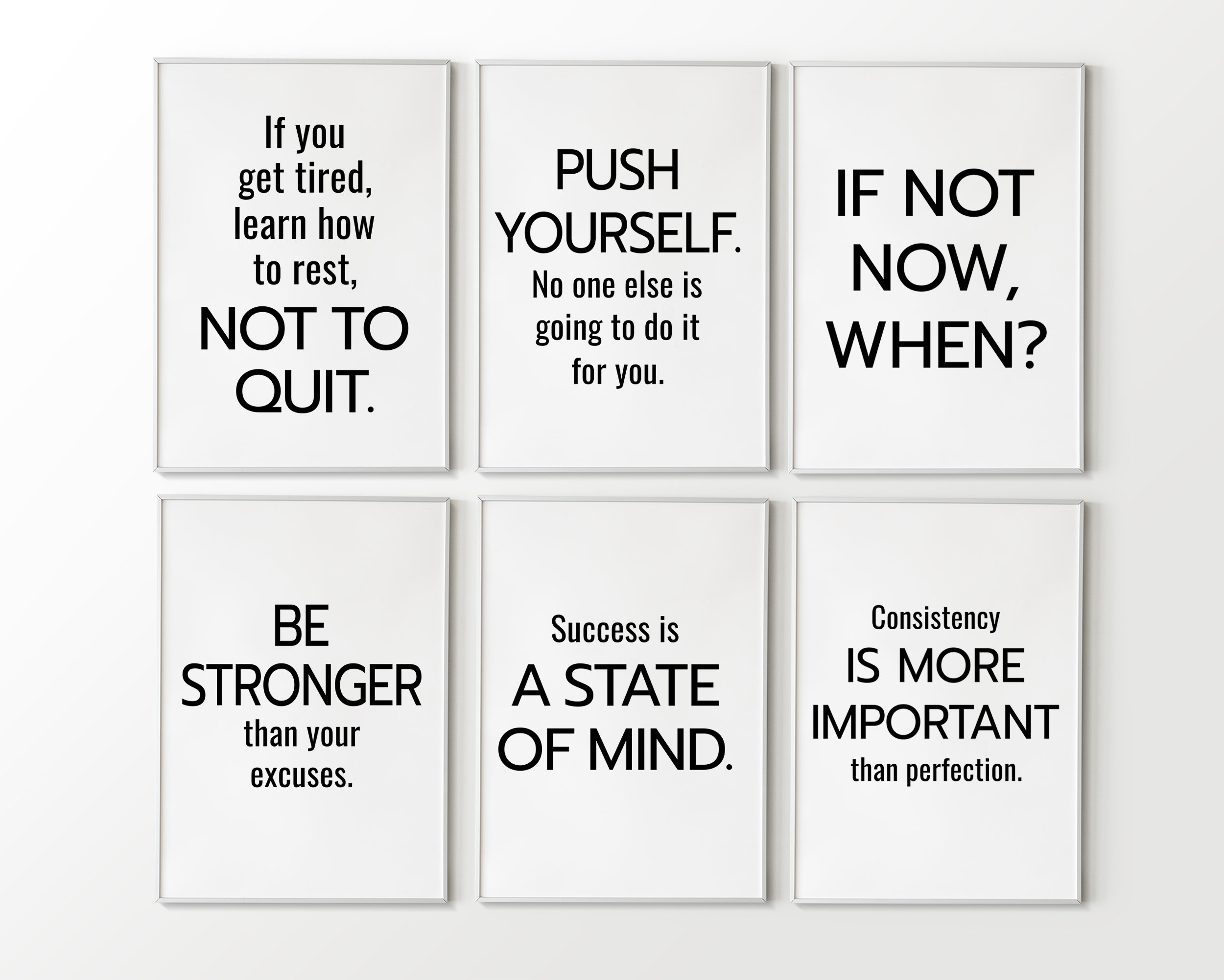 Printable Motivational Wall Art, Set of 20 Quotes, Inspirational Wall ...