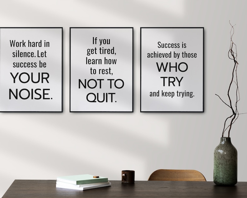 Printable Motivational Wall Art, Set of 20 Quotes, Inspirational Wall ...