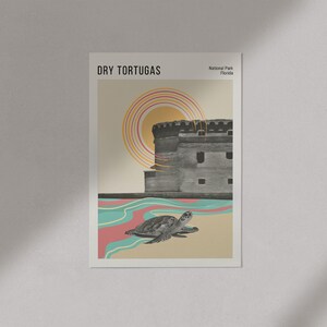 DIGITAL Dry Tortugas National Park Print, Modern Retro, Mid-century Art ...