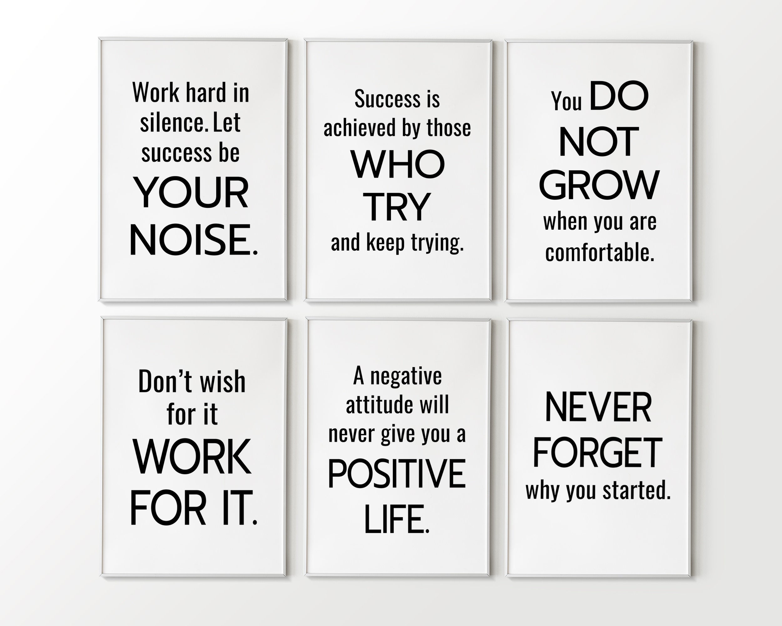 Printable Motivational Wall Art, Set of 20 Quotes, Inspirational Wall ...