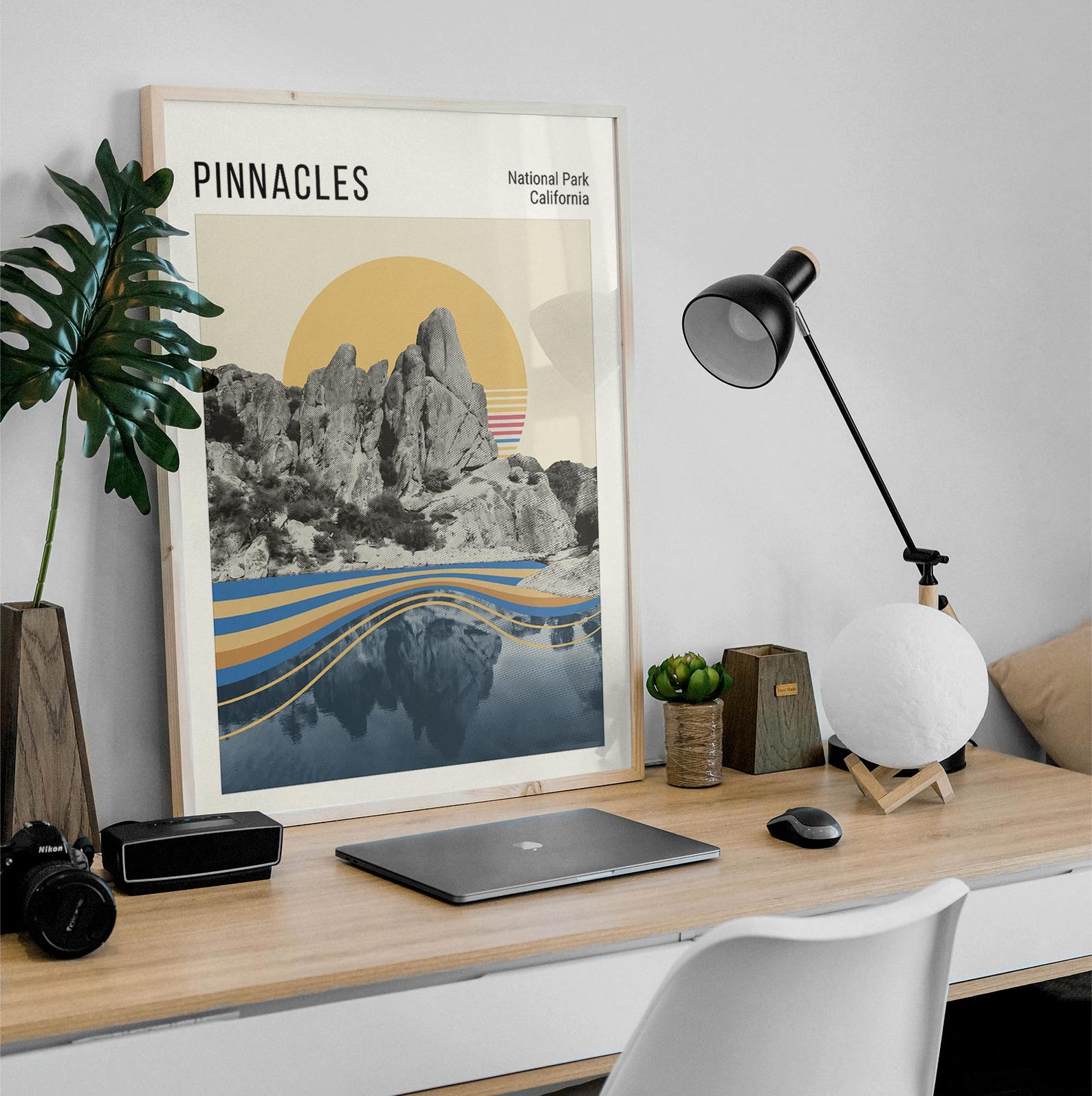 Pinnacles California National Park Art, Modern Retro, Mid-century ...