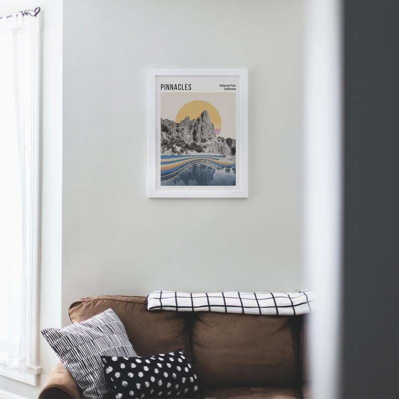 Pinnacles California National Park Art, Modern Retro, Mid-century ...