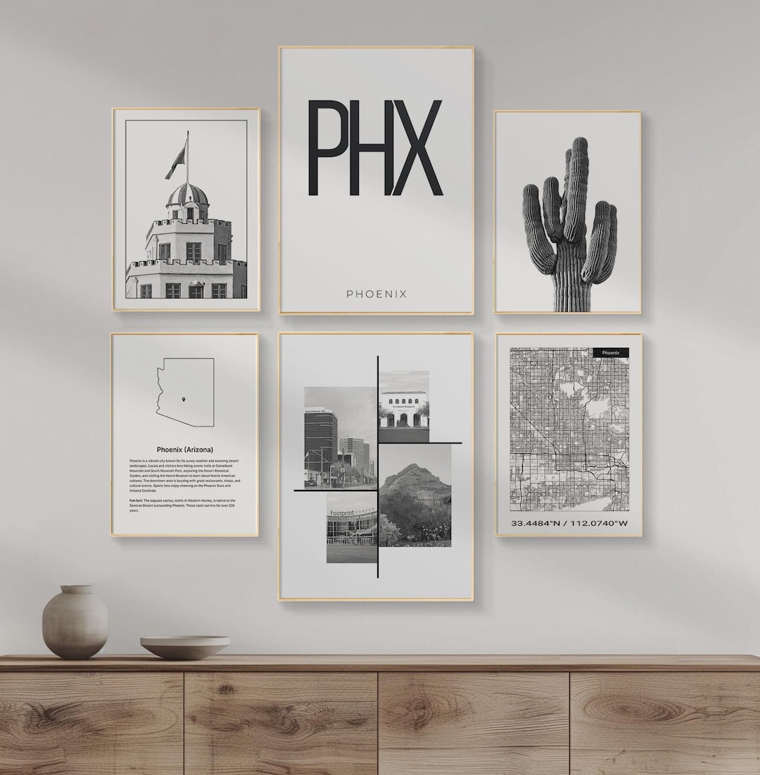 Phoenix Arizona City Prints: Modern Wall Art Set (digital Download) - Etsy