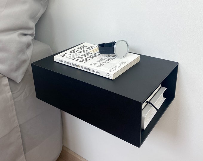 Floating Nightstand, Floating Bedside Table, Minimalist Bedside Shelf ...