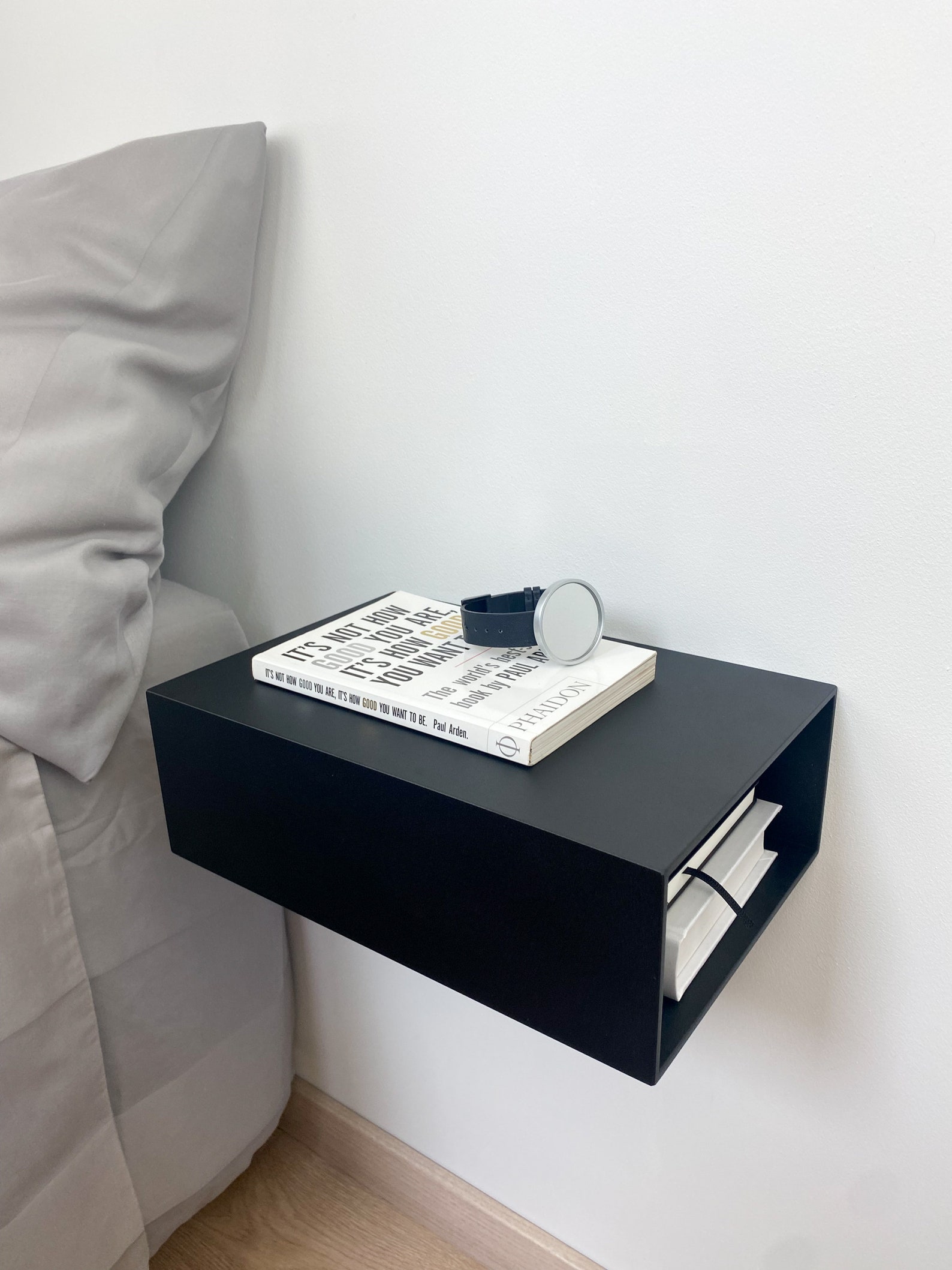 Floating Nightstand, Floating Bedside Table, Minimalist Bedside Shelf ...