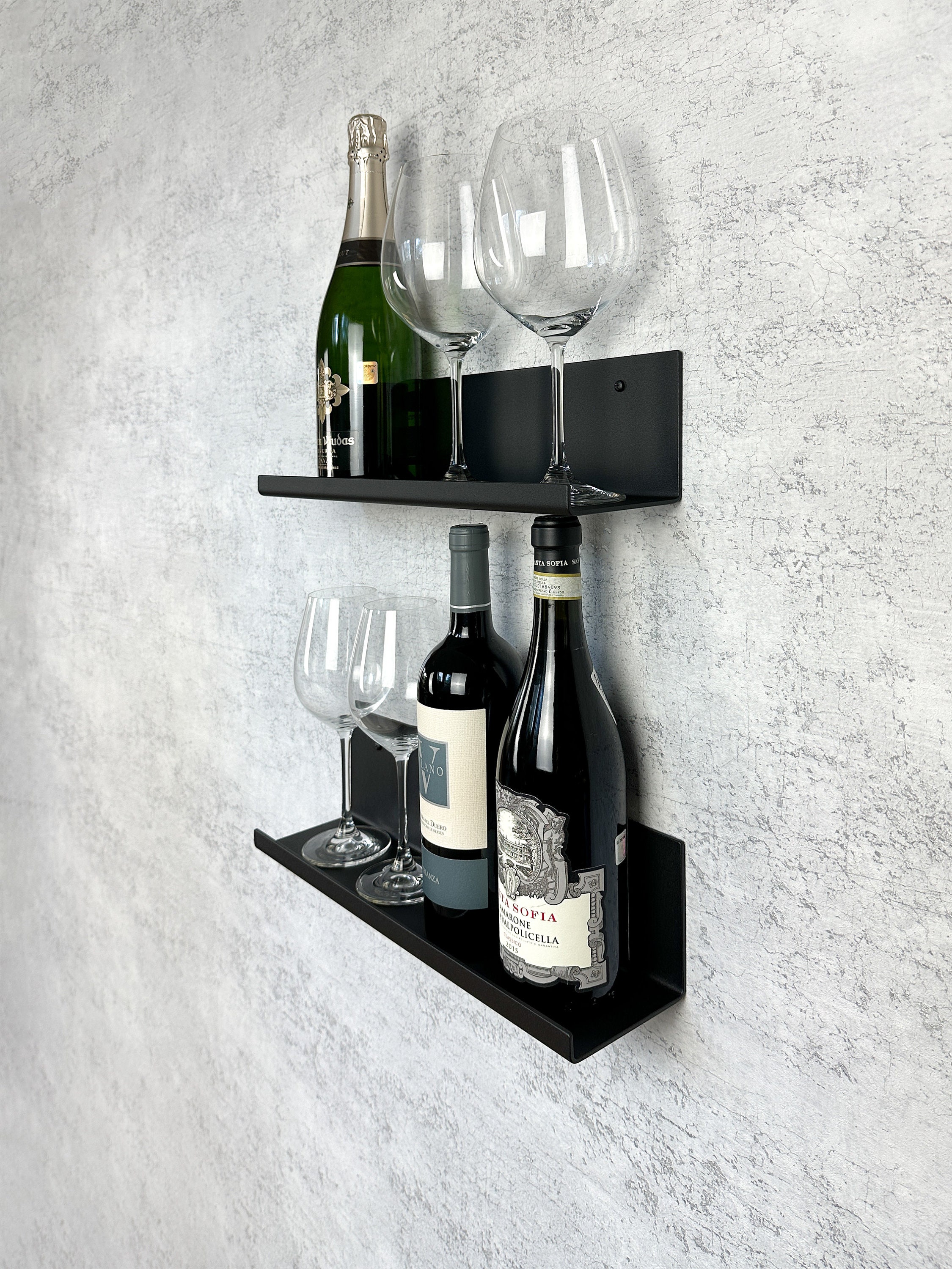 Wine Rack, Wall Wine Rack, Wine Glass Holder, Wine Shelf, Wall Hanging ...