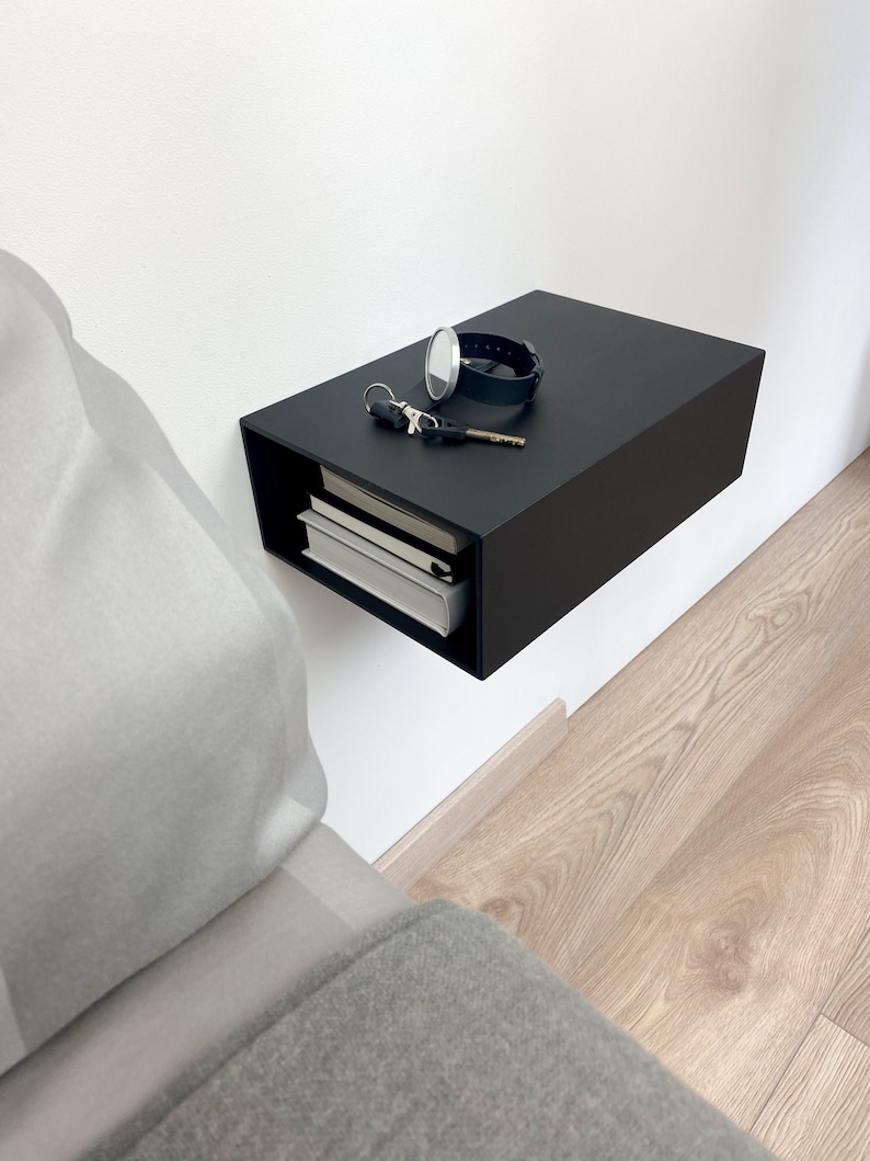 Floating Nightstand, Floating Bedside Table, Minimalist Bedside Shelf ...