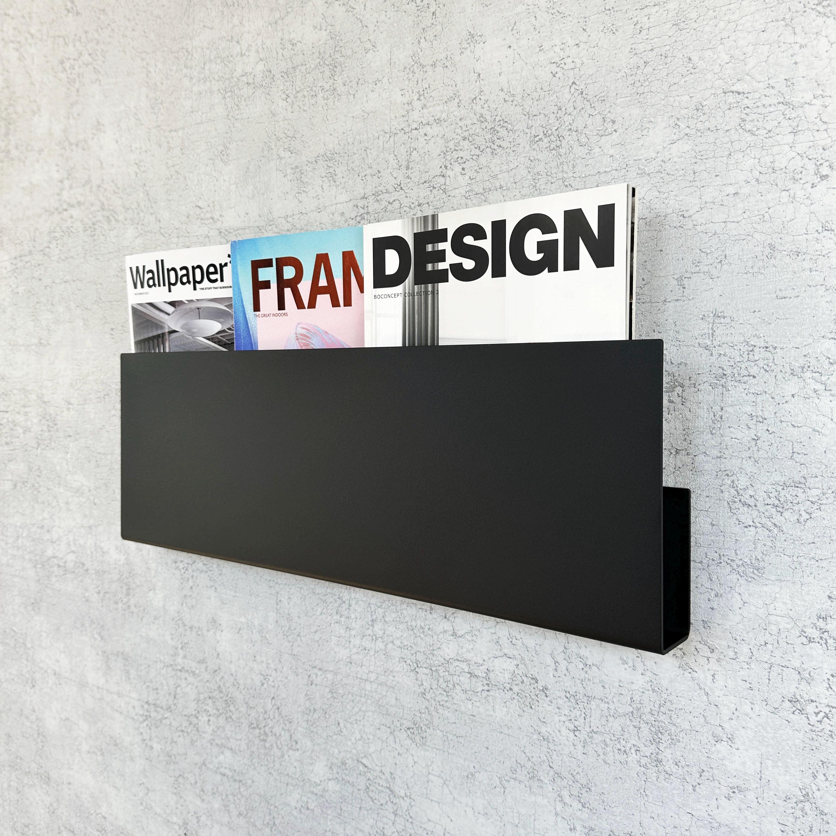 Magazine Wall Rack, Wall Mount Magazine Holder, Modern Shelf for ...