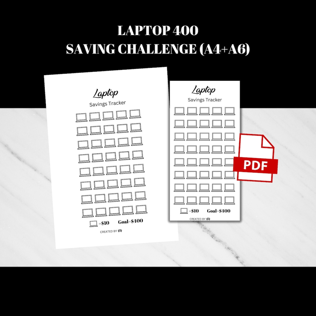 Laptop Saving Challenges A6 A4 Printable Pdf Saving - Etsy