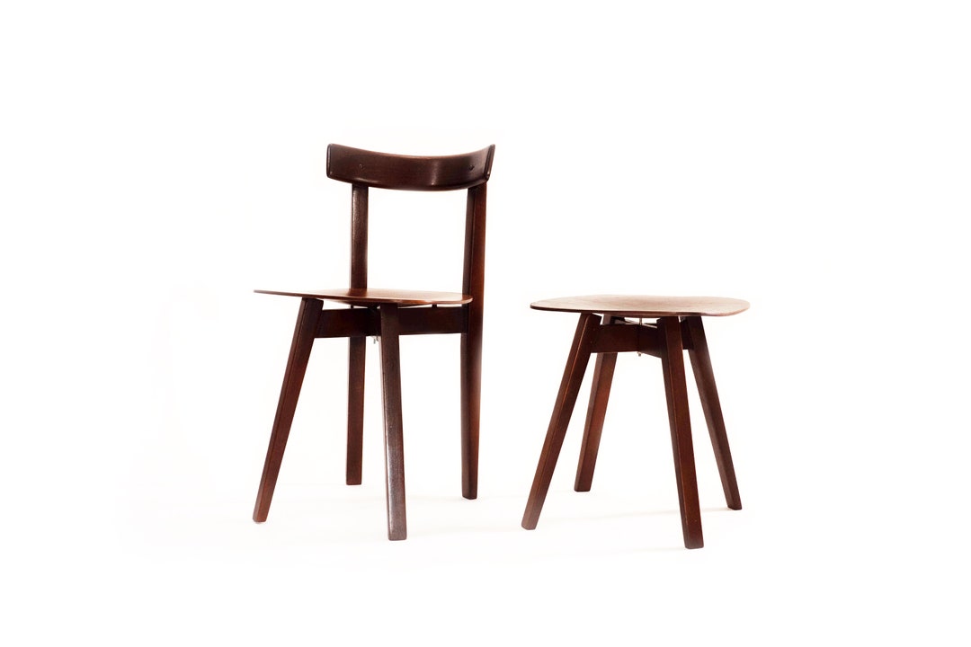 Vintage Niko Kralj Chair & Stool Set, Stol Kamnik, Yugoslavia - Etsy