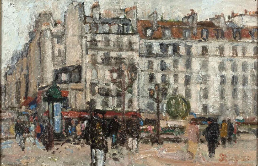 Paris, Lively Square at the Morris Column by Marco Stupar (1936-2021 ...