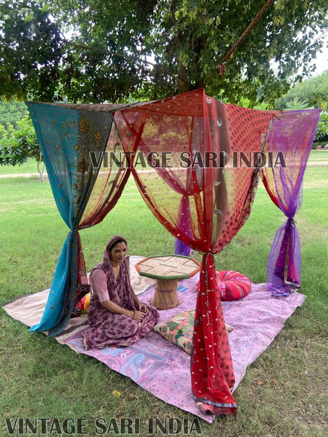 Exotic Sari Canopy,recycled Sari Canopysari Canopy Décor,sari Canopy ...