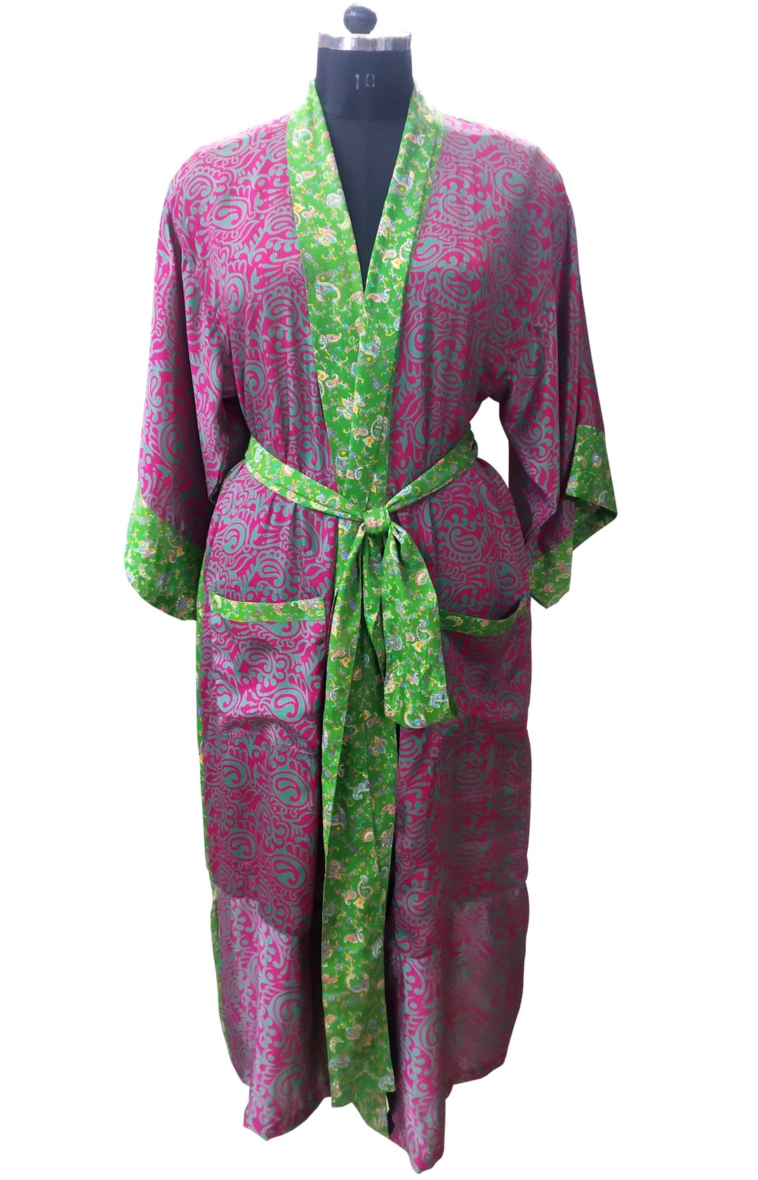 Women Luxury Long Smooth Silk Robe/ Robe With Elegant Bridal Wear ...