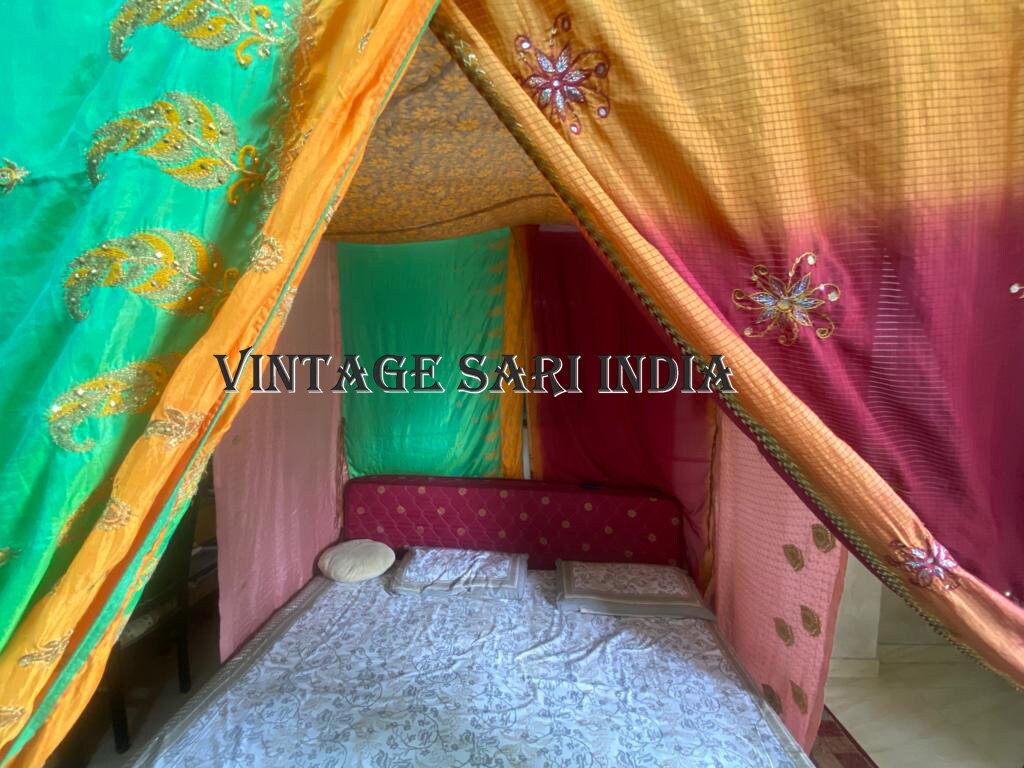 Indian Sari Bed Canopy,bohemian Canopy,vintage Sari Canopy,colorful ...