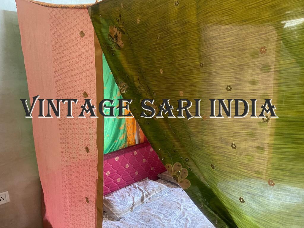 Indian Sari Bed Canopy,bohemian Canopy,vintage Sari Canopy,colorful ...