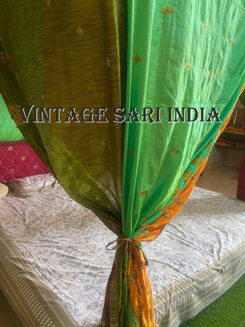 Indian Sari Bed Canopy,bohemian Canopy,vintage Sari Canopy,colorful ...