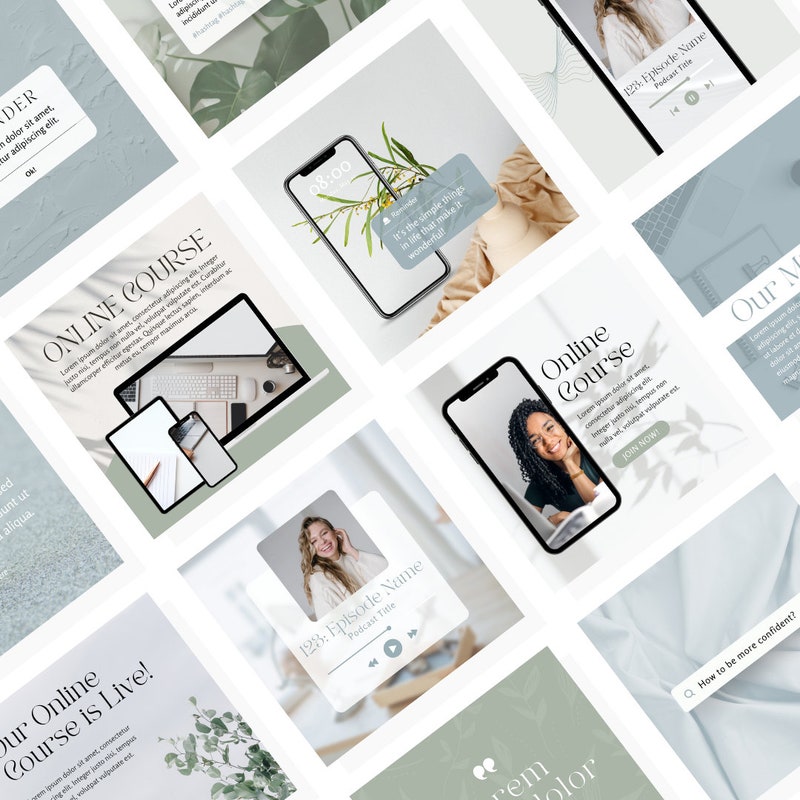 Blue Instagram Template - Etsy