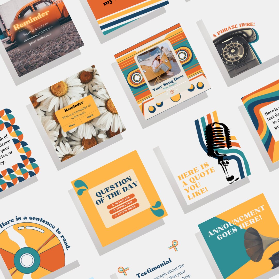 Customizable Canva Social Media Templates Retro Vintage Instagram ...